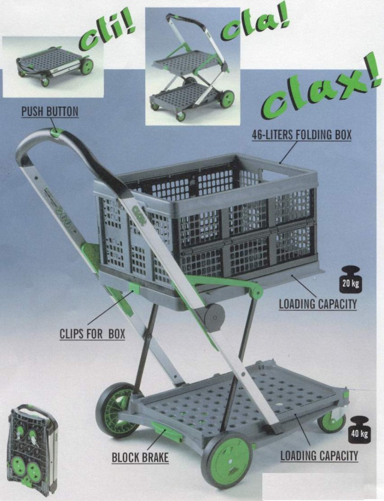 Clax Folding Trolley - One Basket - Spacepac Industries