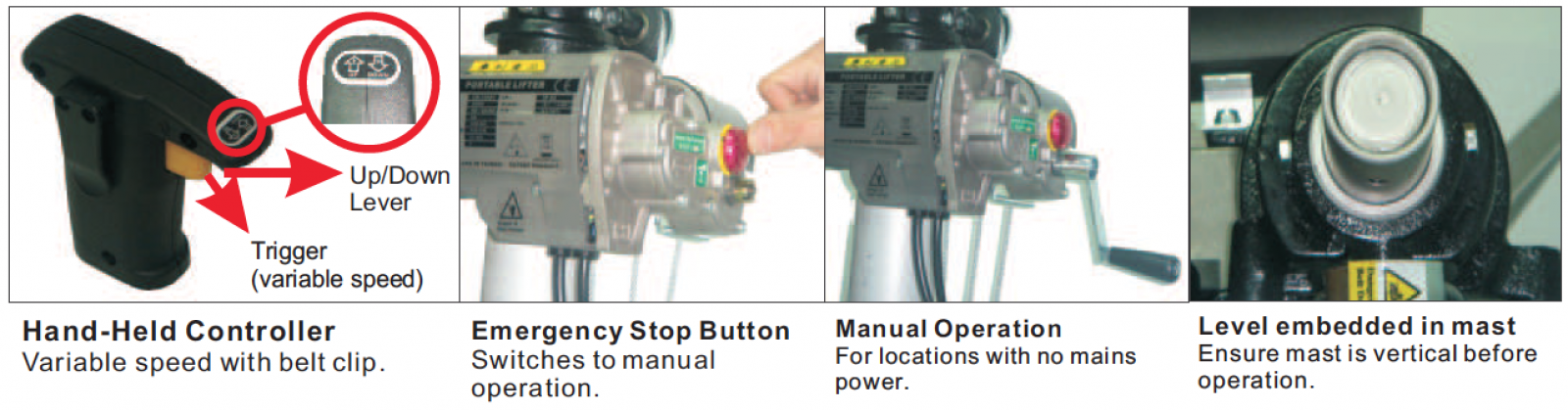 Portable Universal Lifters, 3.4m Lifting - Spacepac Industries