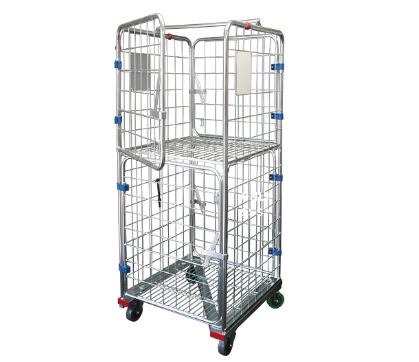 Roll Cage Trolley, 850x750x1852H mm, Split Gate - Spacepac Industries