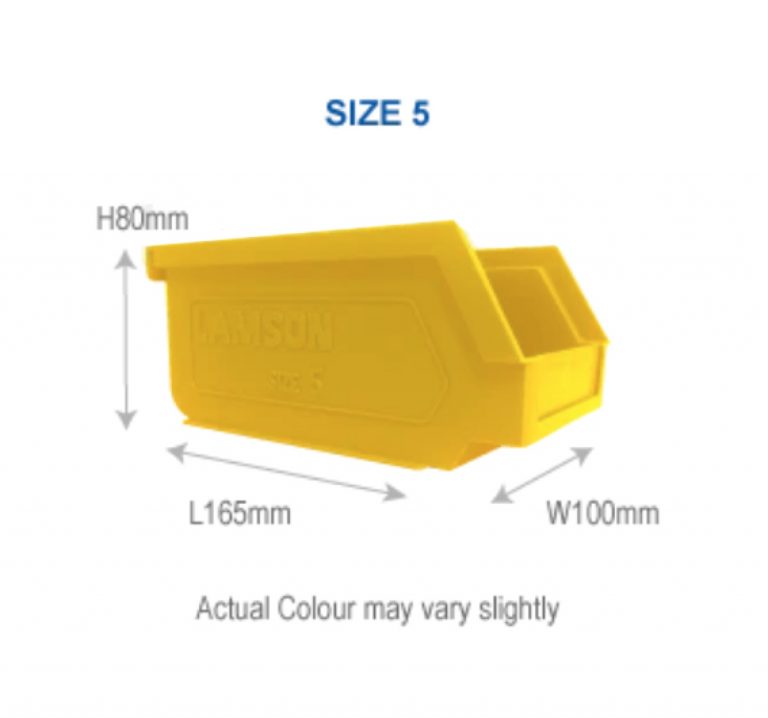 Size 5 Semi Open Front Storage Plastic Bin - Spacepac Industries