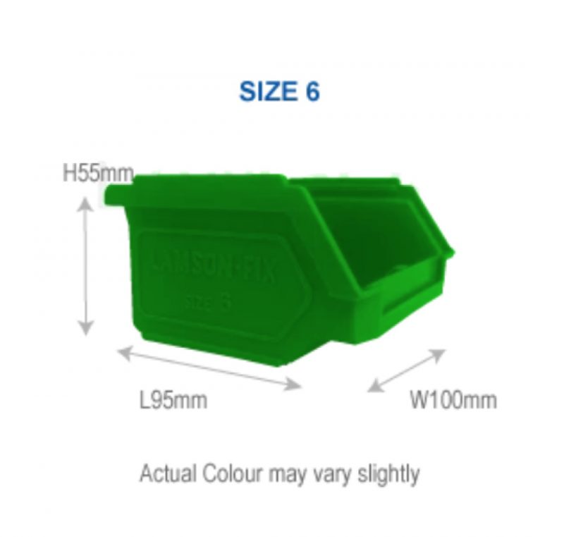 Size 6 Semi Open Front Storage Plastic Bin - Spacepac Industries