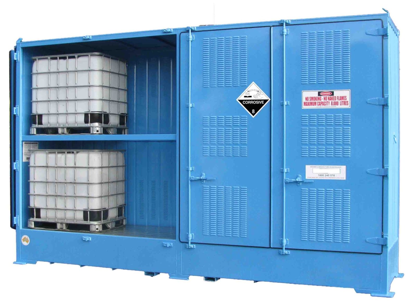 Single Depth Corrosive Substance Store - 8 IBC - Spacepac Industries